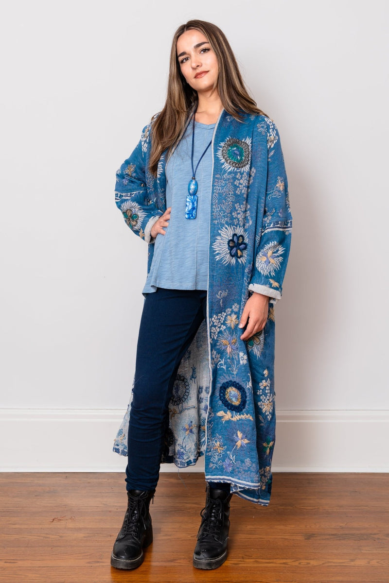 Embroidered Wool Duster - Mila – The Wardrobe