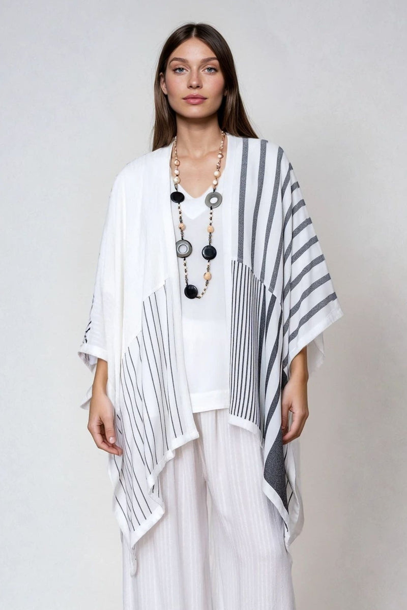 Printed Ruana - White – The Wardrobe